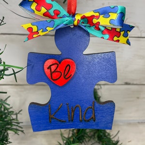 Autism Puzzle Piece Ornament, Autism Christmas Ornament, Christmas ...