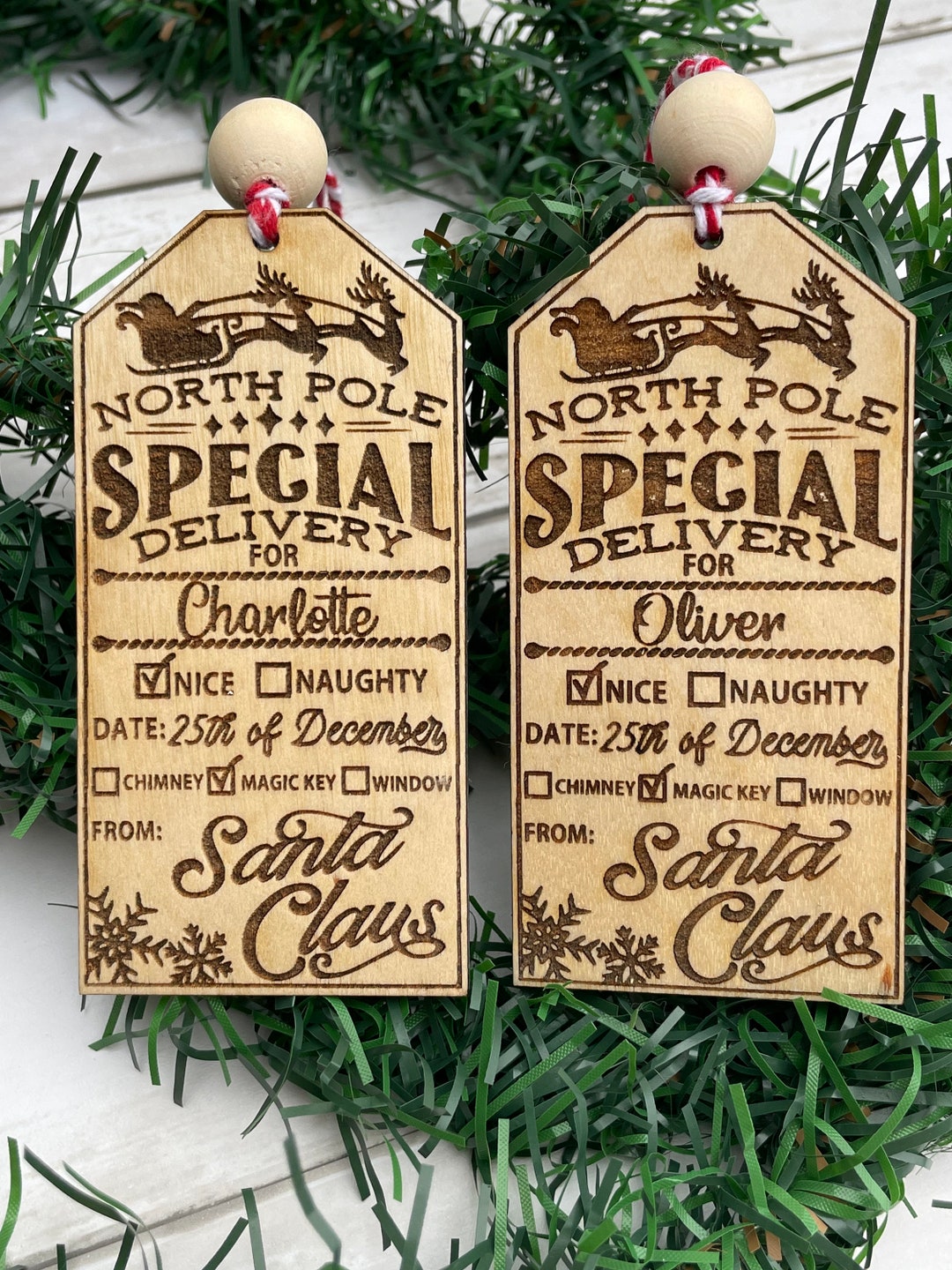 Wooden Santa Tag, Christmas Santa Tag, Personalized Santa Gift Tag ...