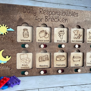Daily Responsibilities Chart, Chore Chart, Personalized Chores Board ...