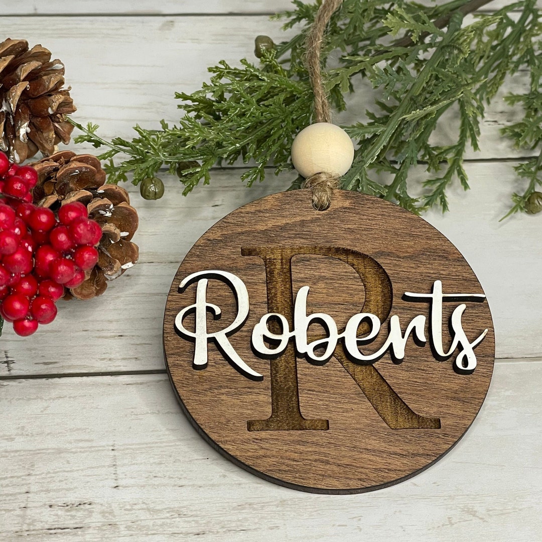 Monogrammed Ornament, Personalized Christmas Ornament, Family Christmas ...