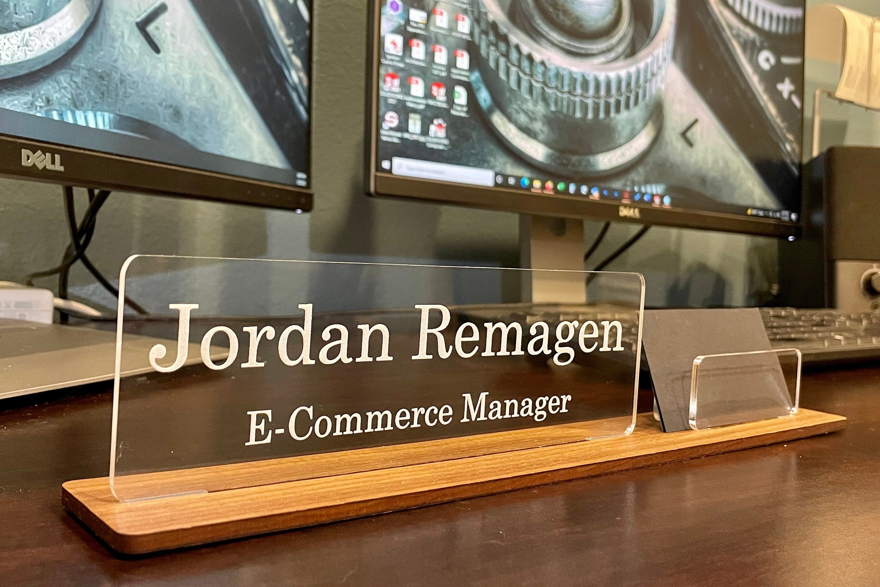 Personalized Name Plate, Custom Office Sign, Desk Name Plate, Wooden ...