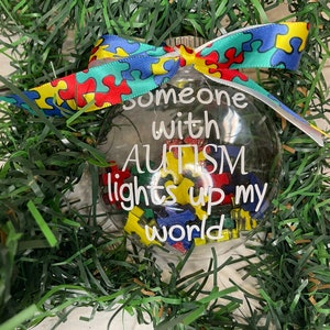 Autism Puzzle Piece Ornament, Autism Christmas Ornament, Christmas ...