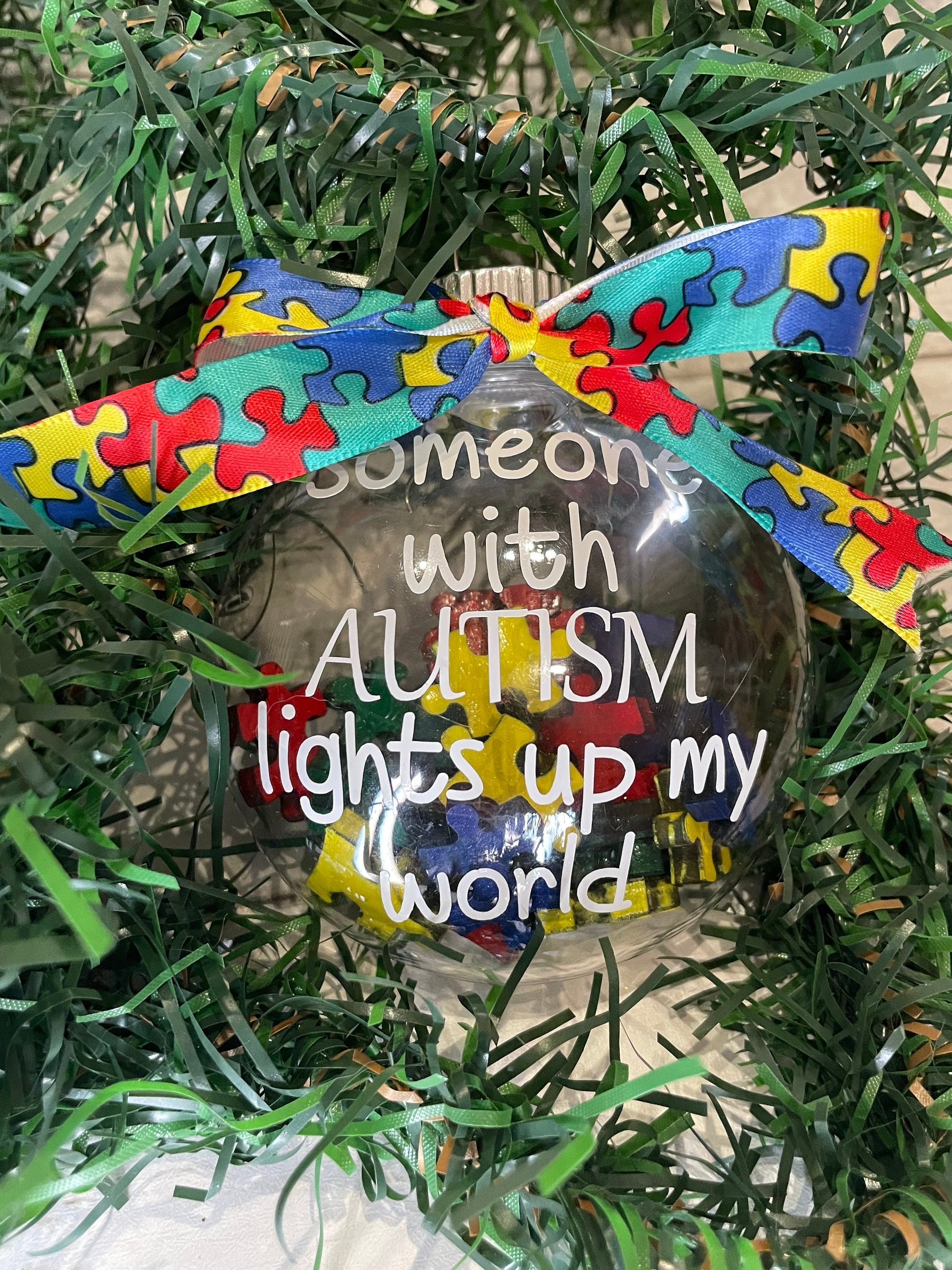 Autism Puzzle Piece Ornament, Autism Christmas Ornament, Christmas ...