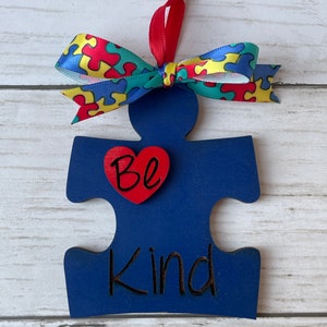 Autism Puzzle Piece Ornament, Autism Christmas Ornament, Christmas ...