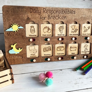 Daily Responsibilities Chart, Chore Chart, Personalized Chores Board ...
