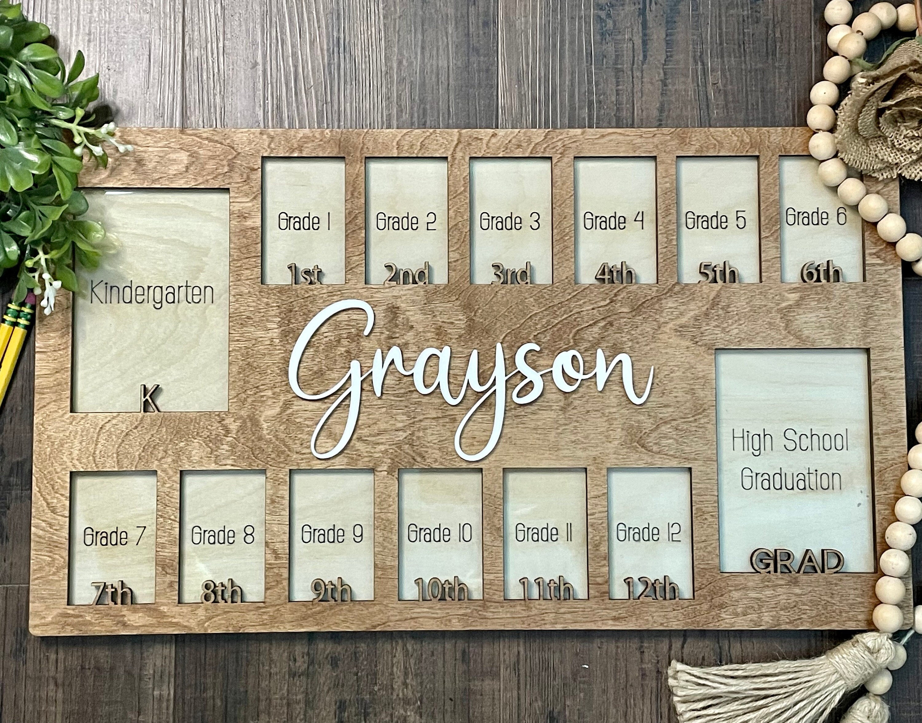 School Years Photo Frame, Senior Picture Gift, Preschool Graduation ...