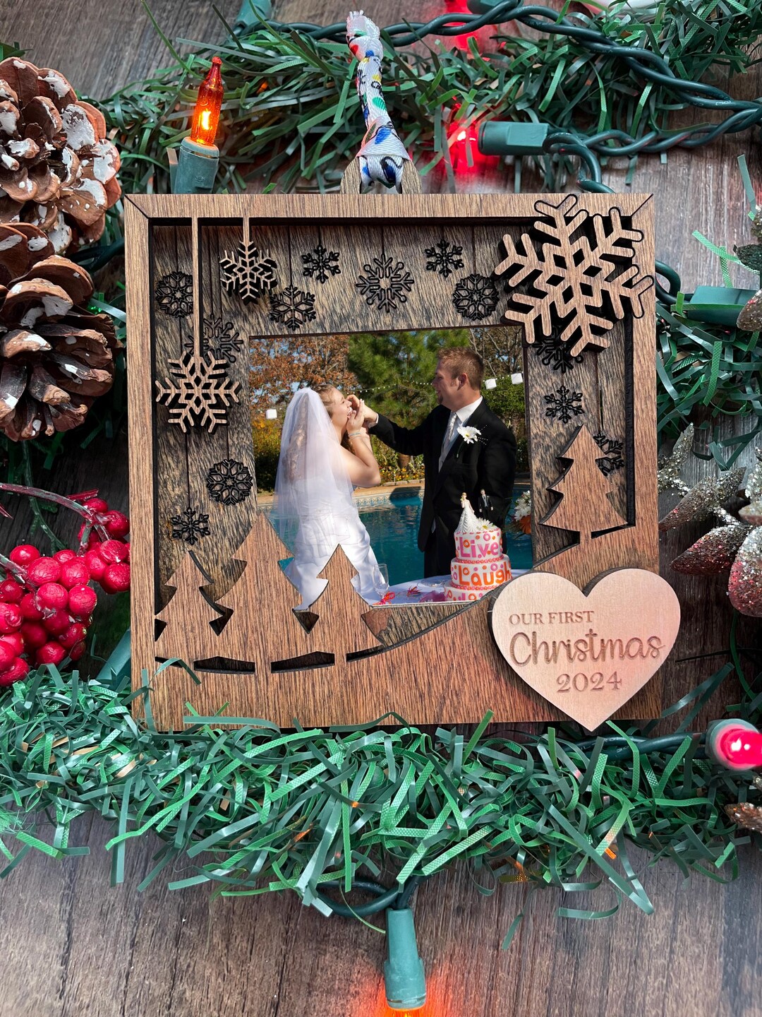 Personalized Photo Frame, Personalized Photo Ornament, Christmas Photo ...