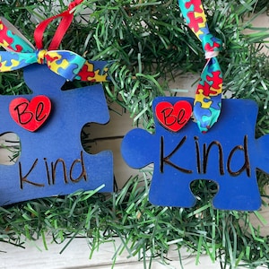 Autism Puzzle Piece Ornament, Autism Christmas Ornament, Christmas ...