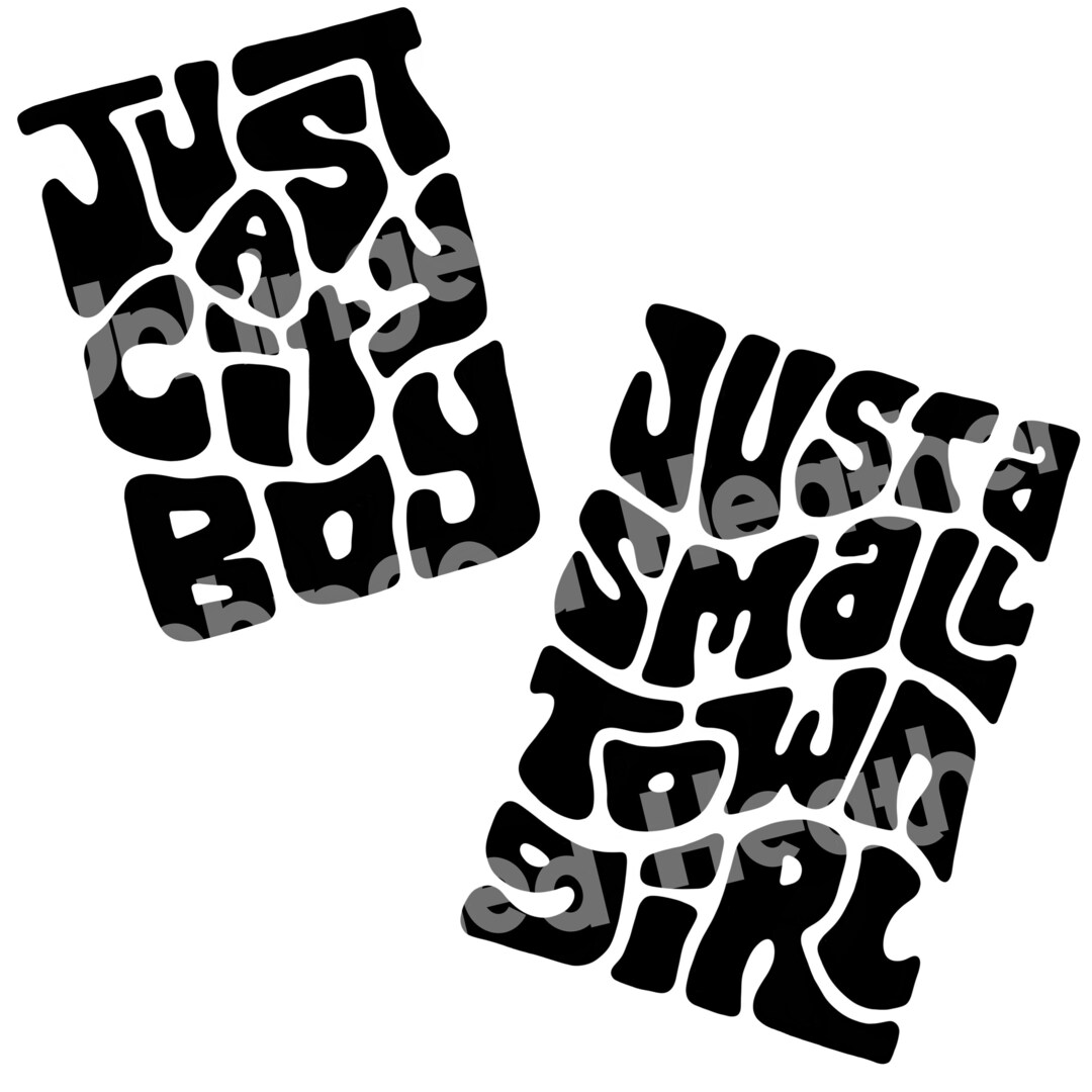 Just A Small Town Girl Word Art - Digital Cut File SVG PNG (for ...