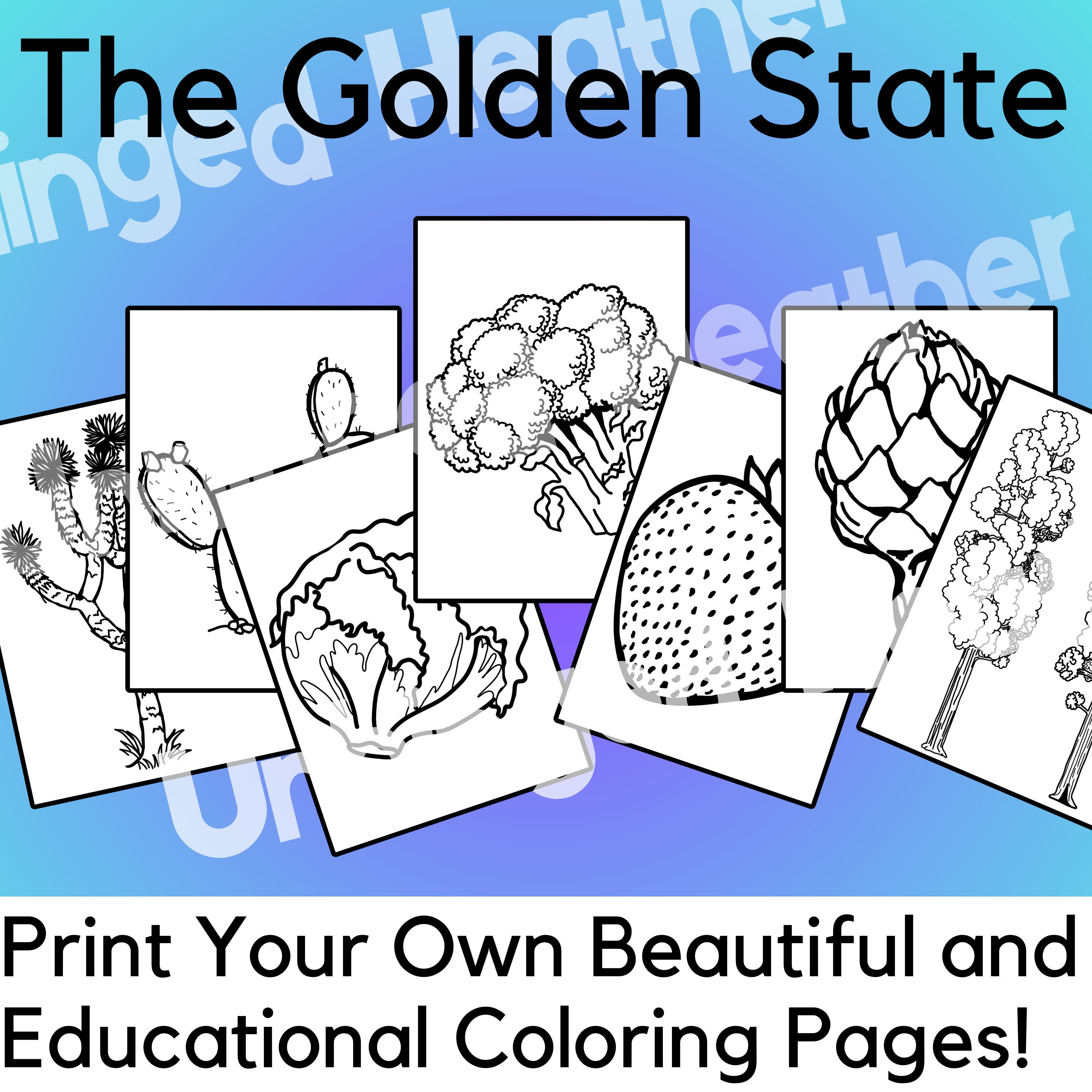 BUNDLE of Printable Pages, CALIFORNIA State, Includes Maps, Wildlife ...