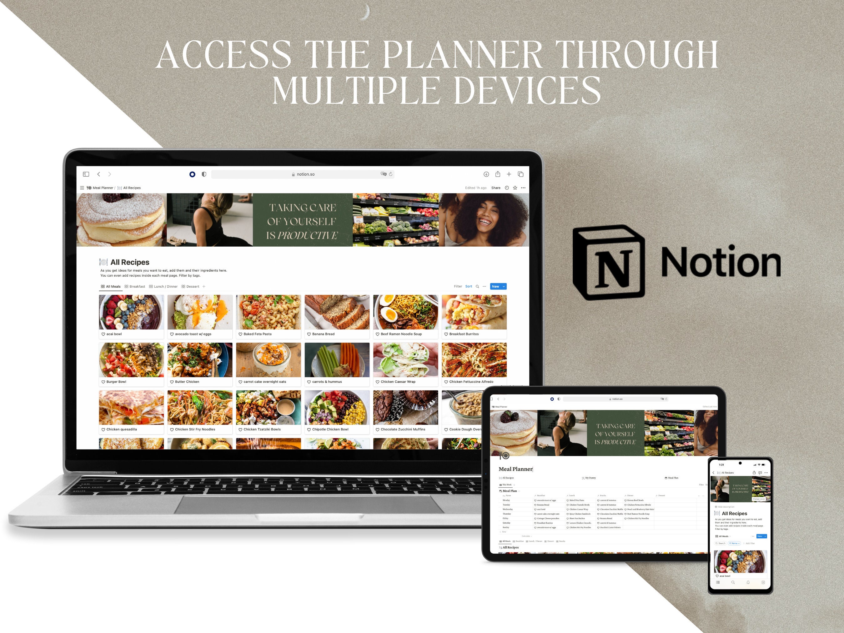Notion Meal Planner Template Digital Meal Plan Notion Grocery List ...
