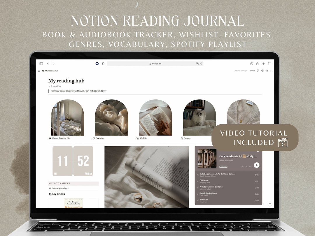 Notion Reading Journal Template Digital Reading Journal Book Tracker ...