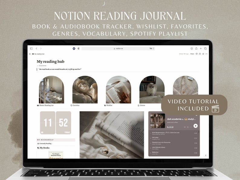 Notion Reading Journal Template Digital Reading Journal Book Tracker Reading Tracker Book ...
