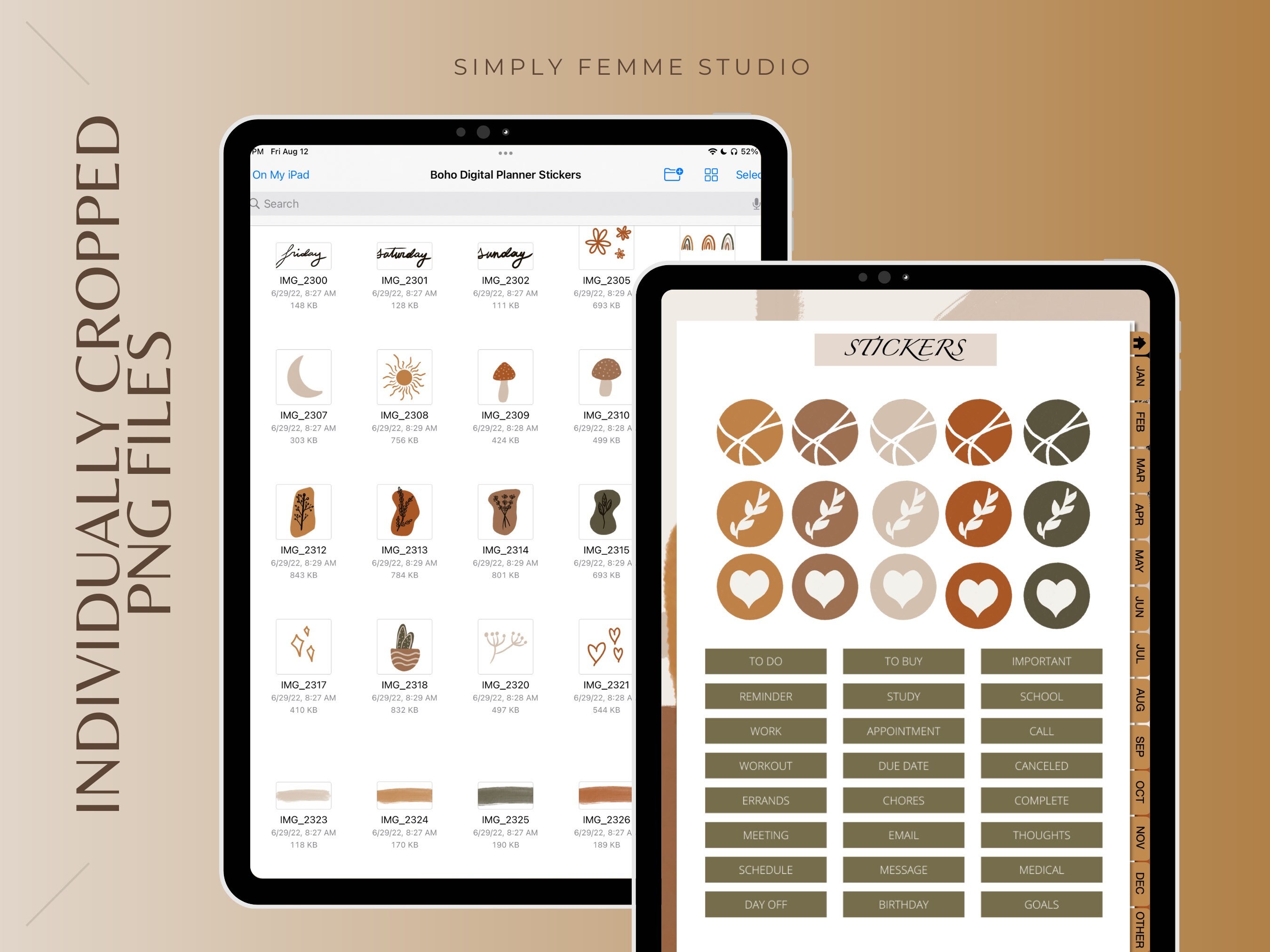 Boho Digital Stickers Goodnotes Template Goodnotes Stickers Notability ...