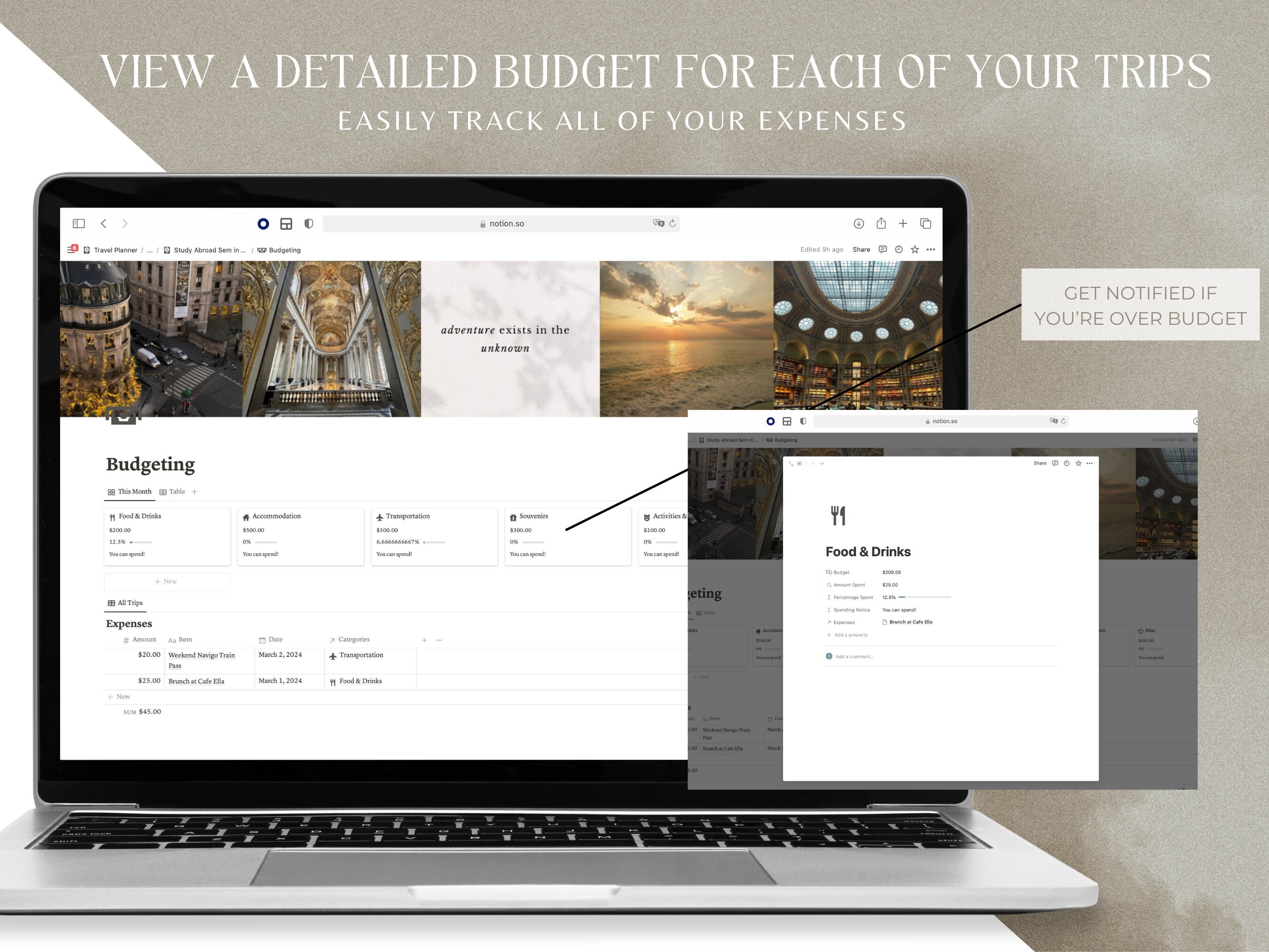 Notion Travel Planner Template Travel Itinerary Vacation Planner Notion ...
