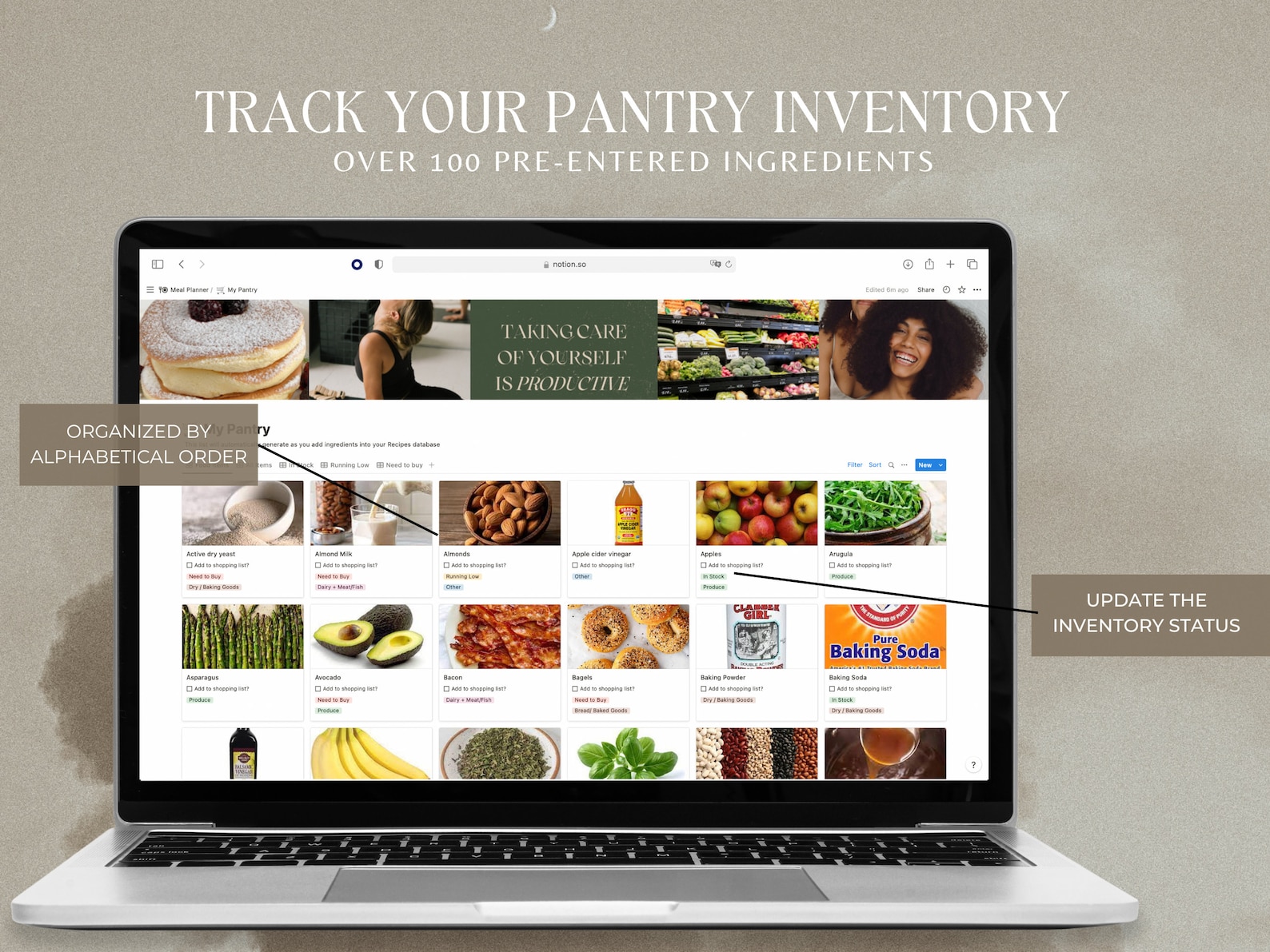 Notion Meal Planner Template Digital Meal Plan Notion Grocery List ...