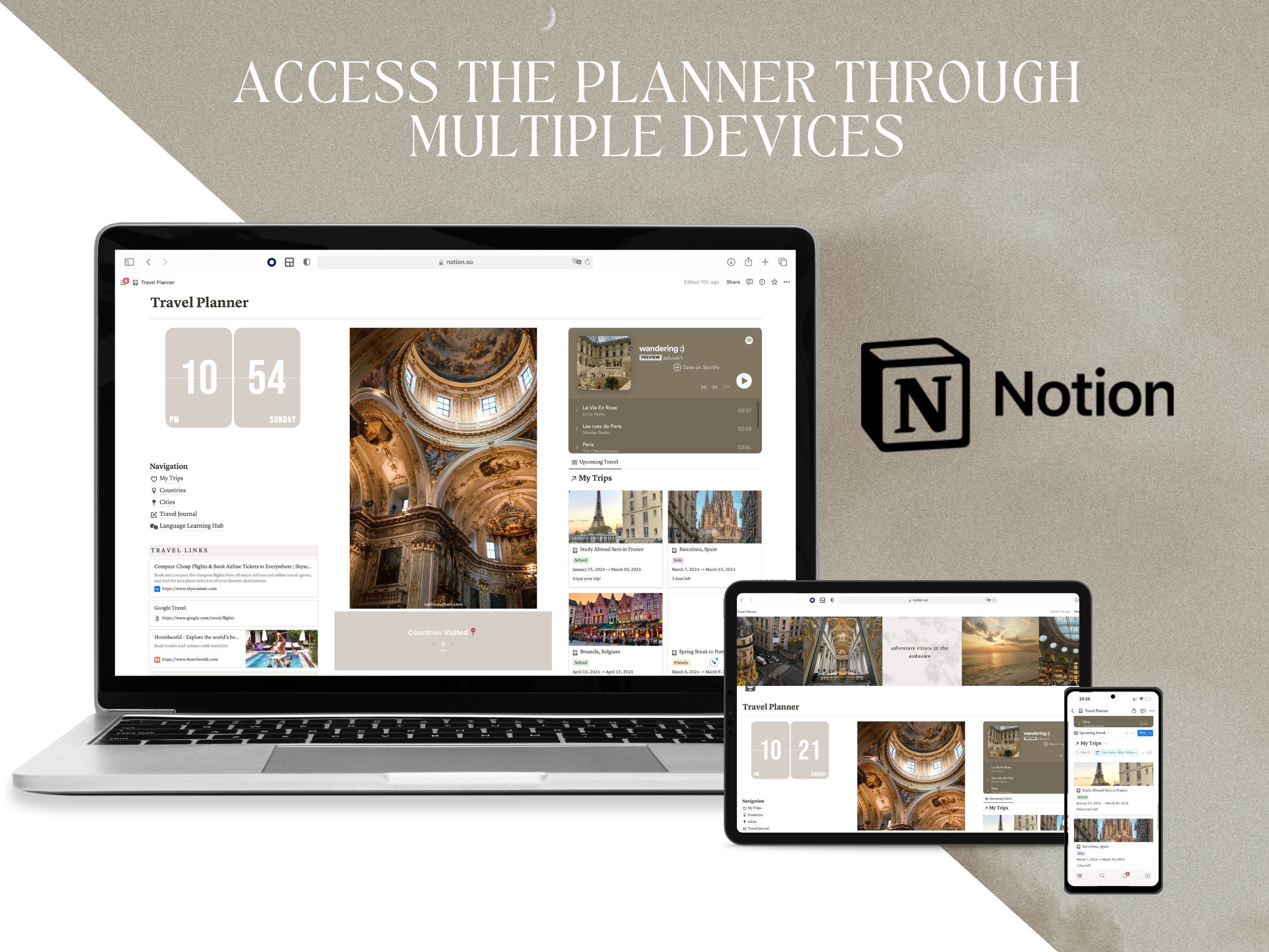 Notion Travel Planner Template Travel Itinerary Vacation Planner Notion ...