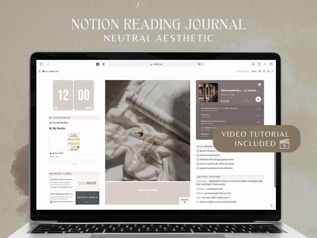 Notion Reading Tracker Digital Reading Journal Notion Reading Template Book Tracker Reading ...