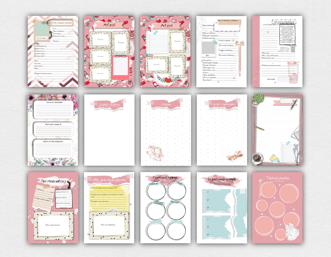 Teenage Girl Diary Printable Planner Pages Household Planner Digital ...