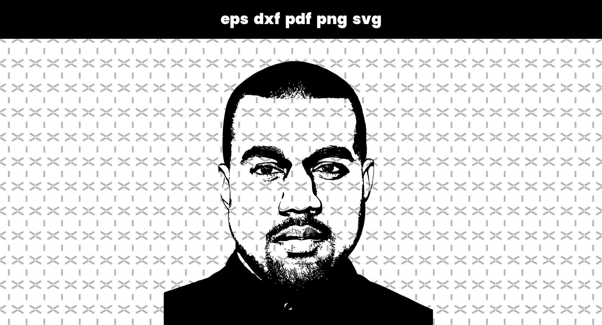 Kanye West SVG Files for Laser Cut DXF PDF Pattern Vector - Etsy Ireland