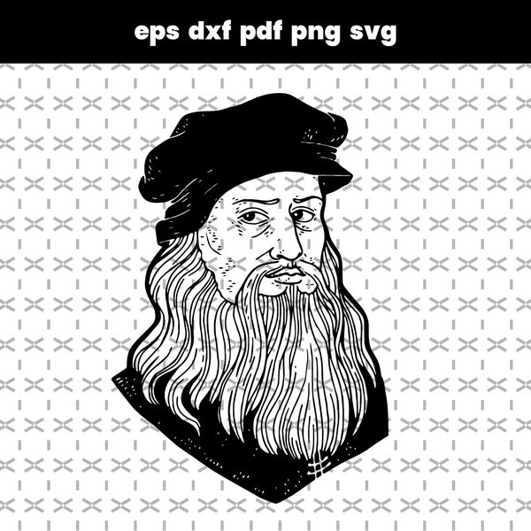 Leonardo Da Vinci Svg - Etsy