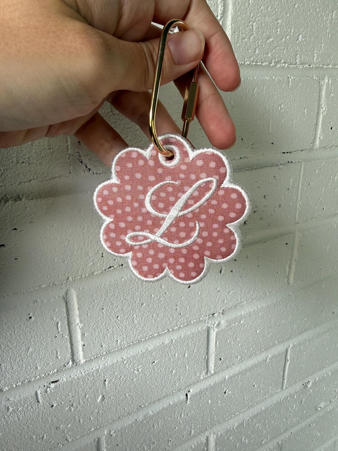 Personalized Monogram Keychain | Custom Initial Bag Tag | Embroidered ...