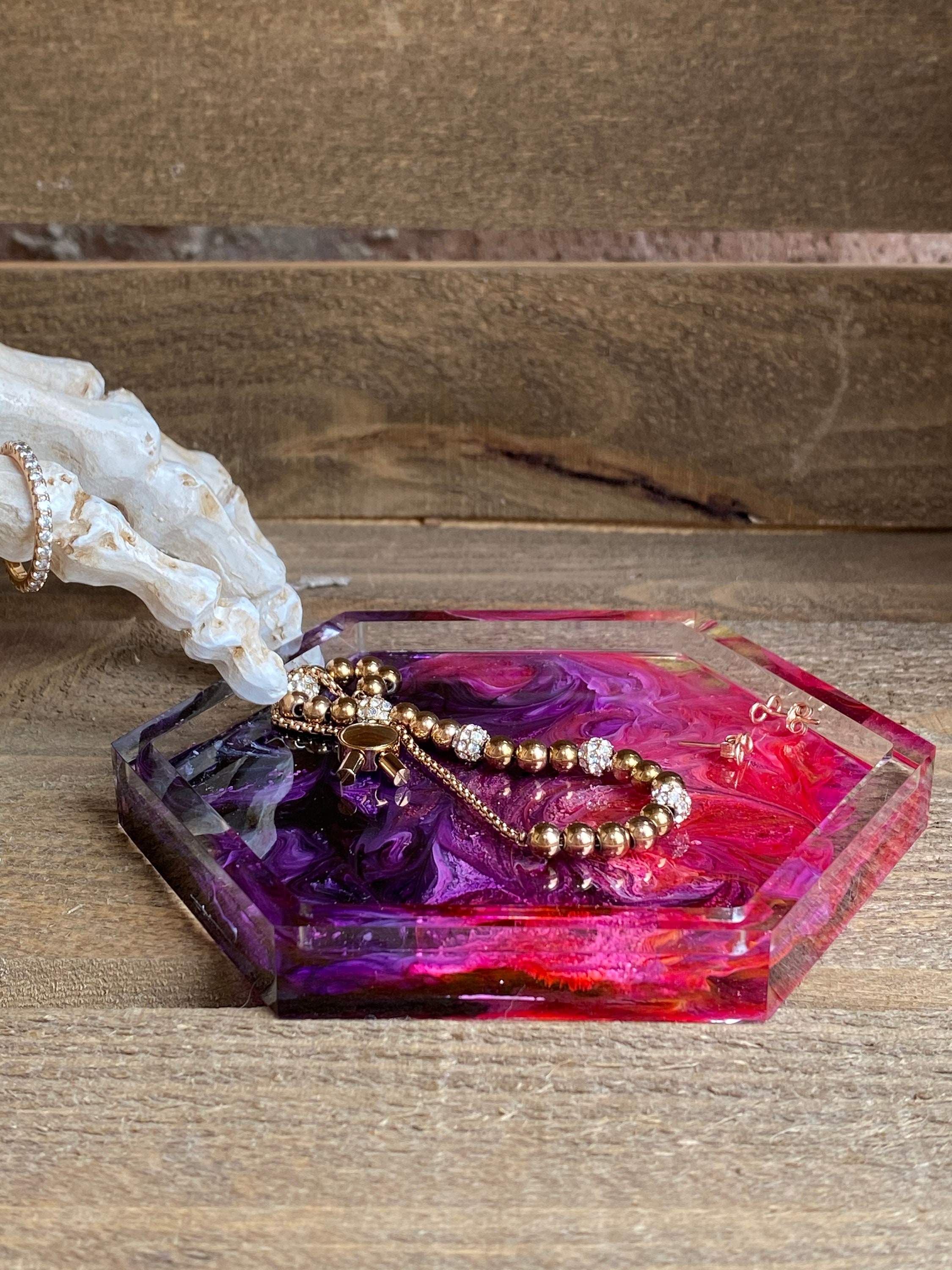 Purple Sunset Resin Coaster/Trinket Tray - Etsy España