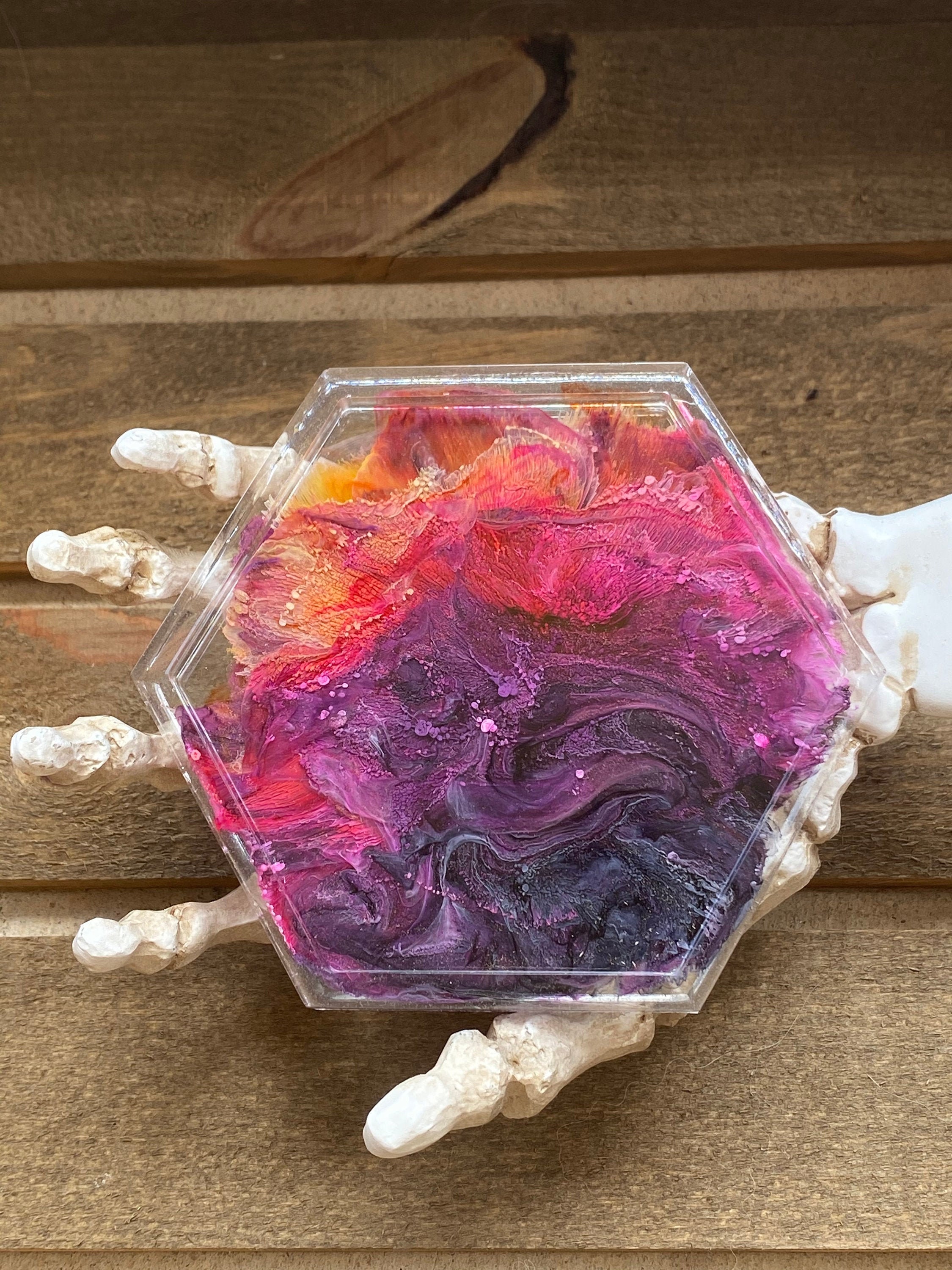 Purple Sunset Resin Coaster/Trinket Tray - Etsy España