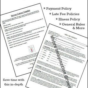 Home Daycare Contract & Parent Handbook Template / In-depth Policies ...