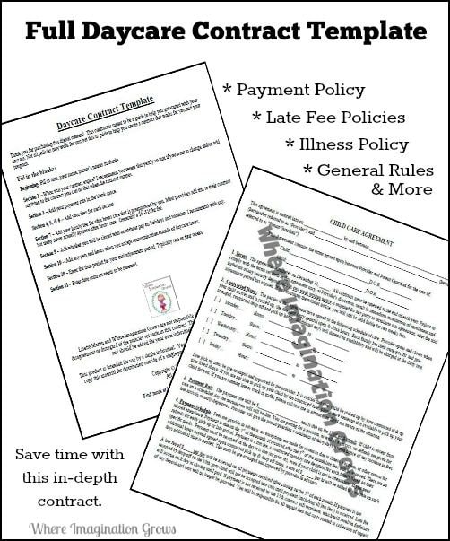 Home Daycare Contract & Parent Handbook Template / In-depth Policies ...