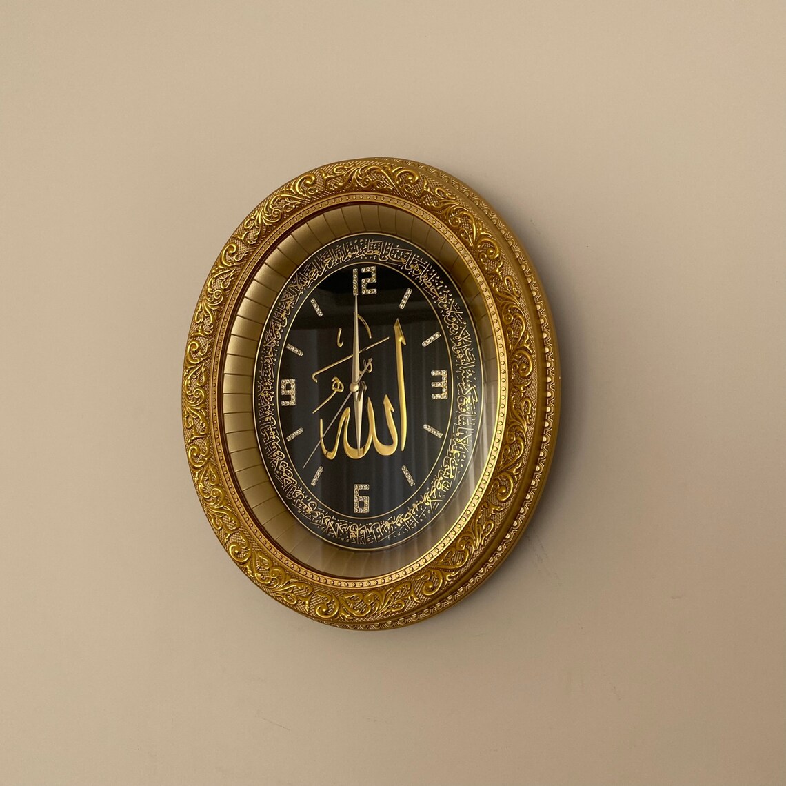 Ayatul Kursi Written Islamic Wall Clock Islamic Wall Decor - Etsy