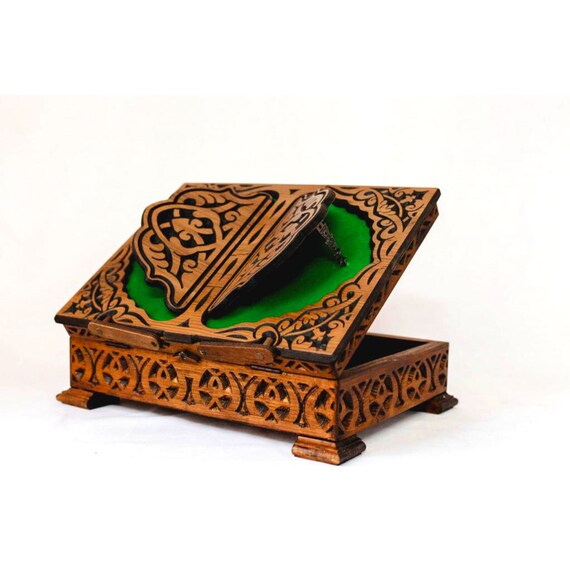 Wooden Book Storage Box Quran Bible Reading Stand Lux - Etsy