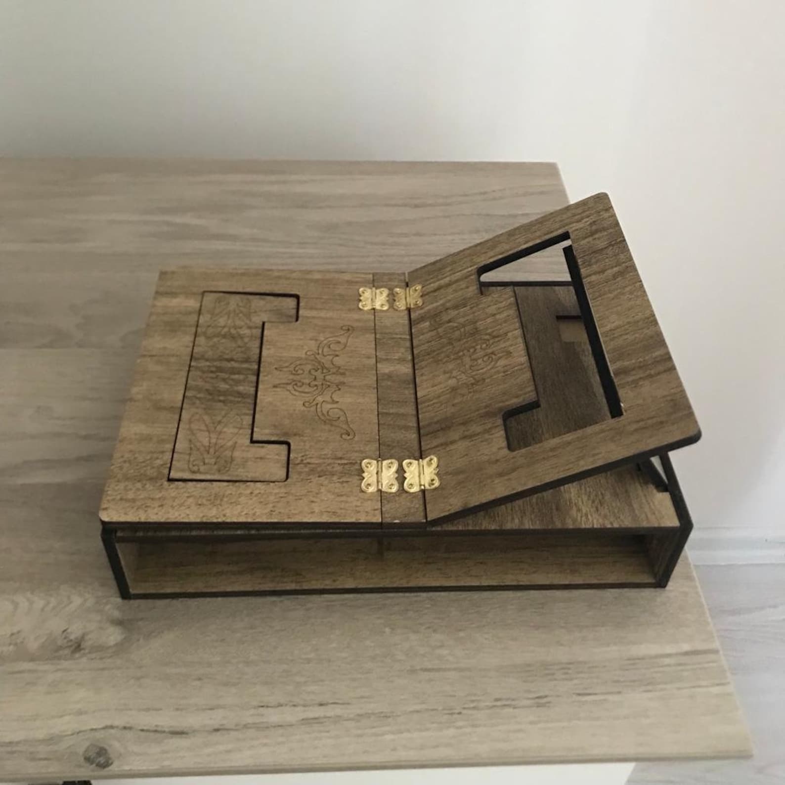 Adjustable Wooden Book Stand and Storage Box Quran Bible - Etsy