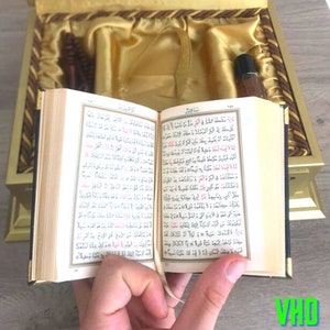 Lux Wooden Boxed Quran Tasbih Essence Set Islamic Gift Box Koran With ...