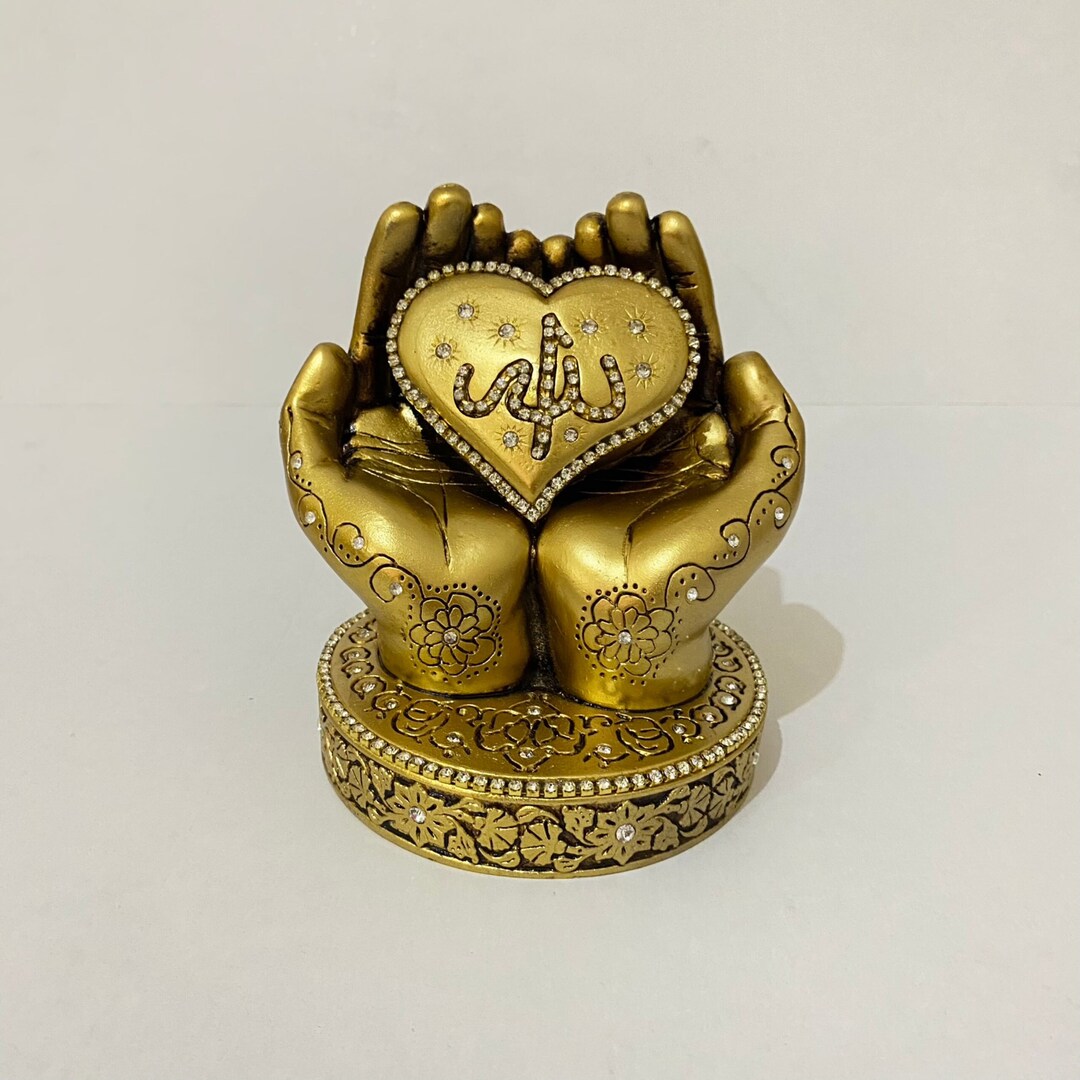Allah Written Praying Hand Shape Figurine Islamic Table - Etsy