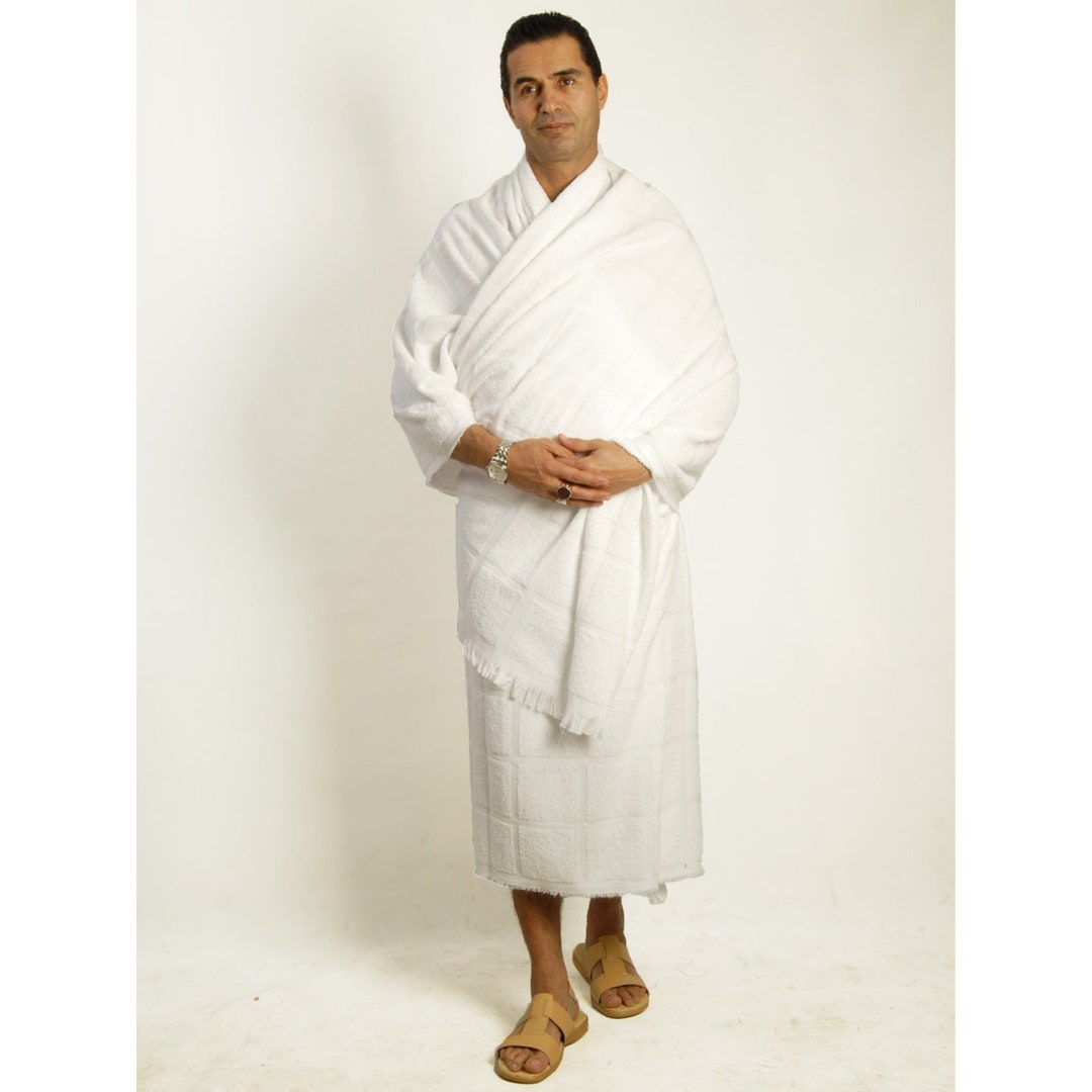 2 Pieces Men's Ihram Ehram Towel for Pilgrimage Hajj Umrah Muslim Men ...