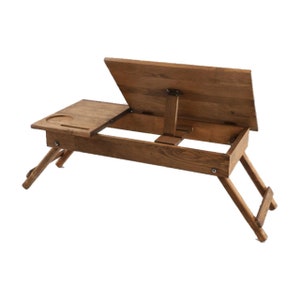 Height Adjustable Wooden Laptop Stand, Notebook Holder Work Desk on ...