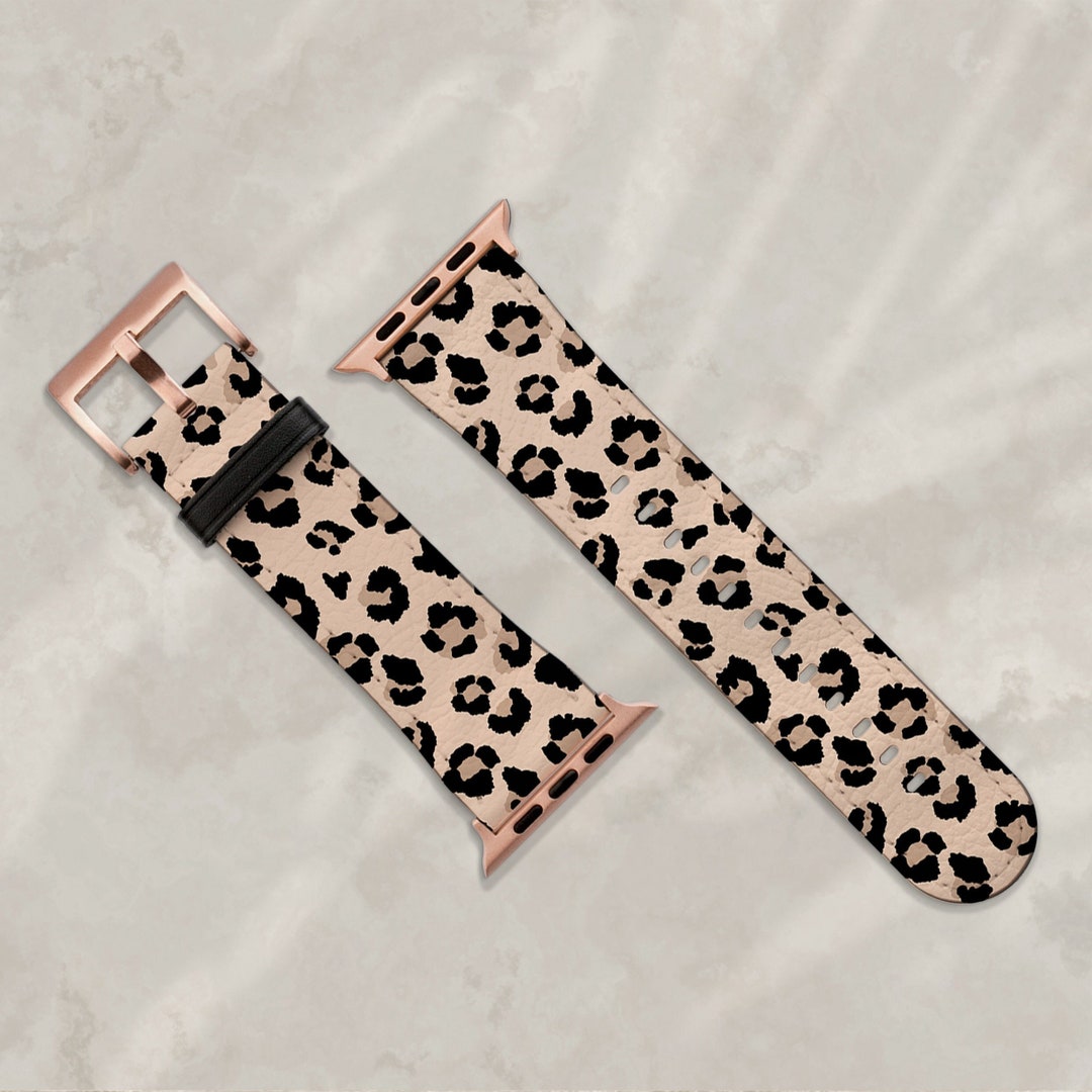 Leopard Print Vegan Leather Apple Watch Band - Etsy