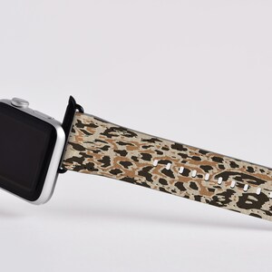 Leopard Print Faux Leather Apple Watch Band, Apple Watch Series 9, 8, 7 ...