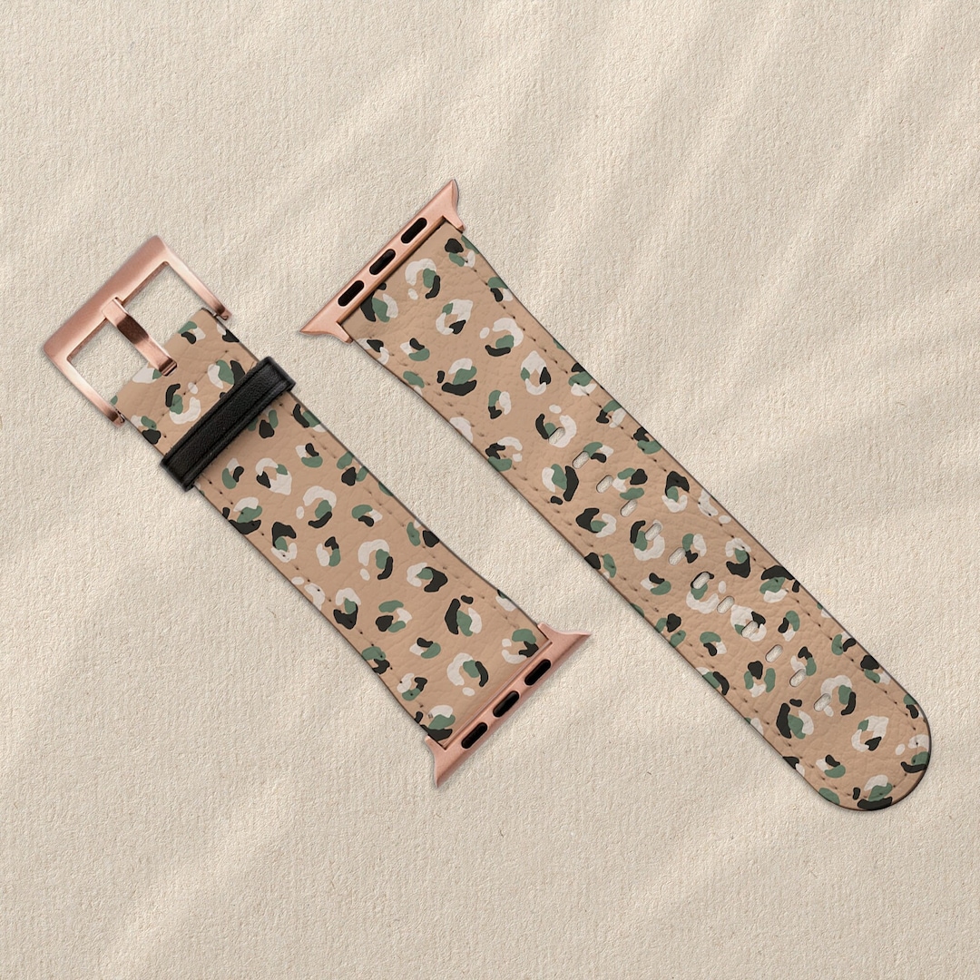 Boho Leopard Print Apple Watch Band, Apple Watch Series 9, 8, 7, 6, 5 ...