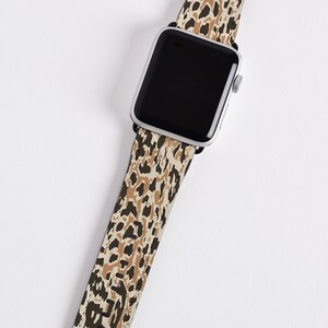 Leopard Print Faux Leather Apple Watch Band, Apple Watch Series 9, 8, 7 ...