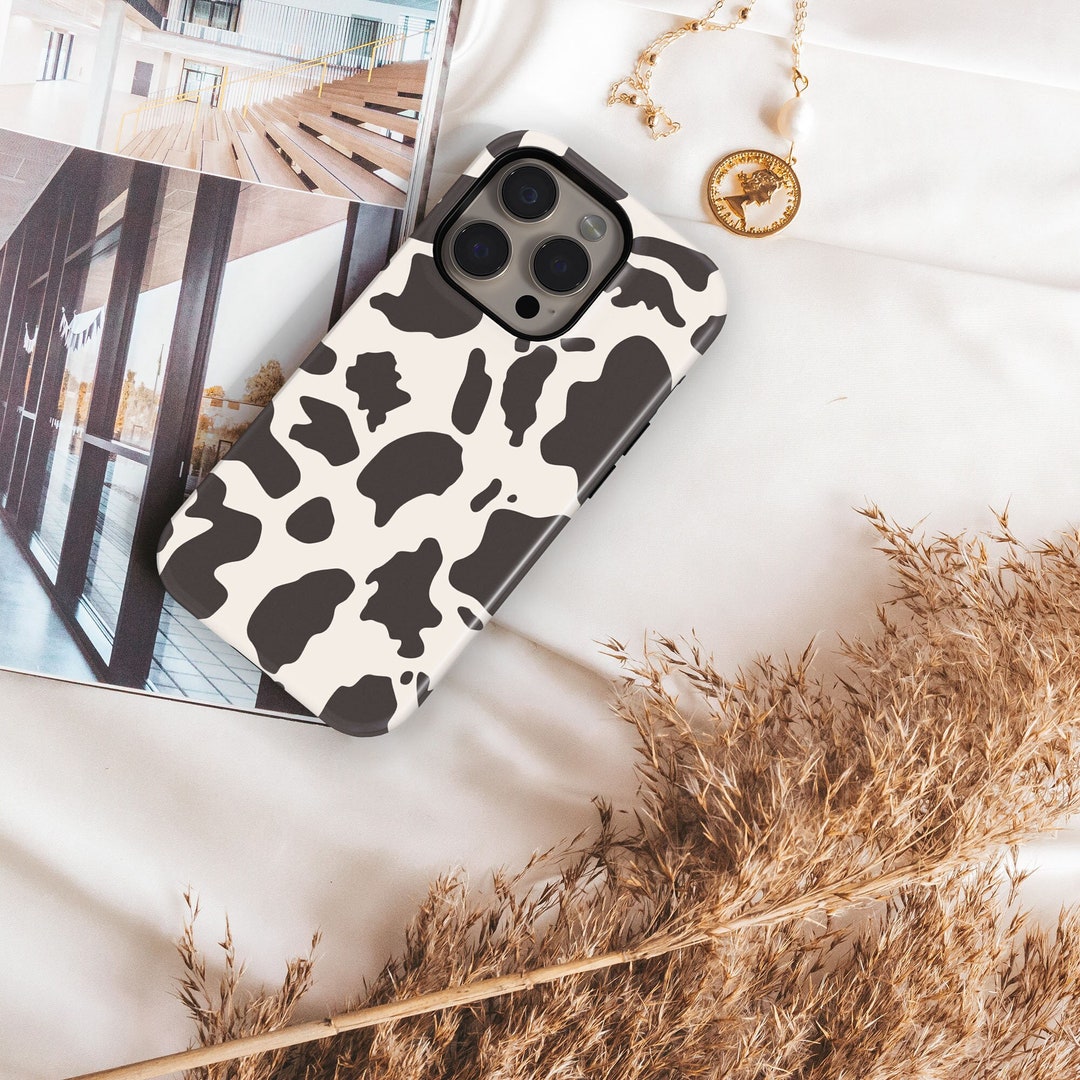 Cow Print Case for iPhone 15, 14, Pro Max, Protective Phone Case for ...