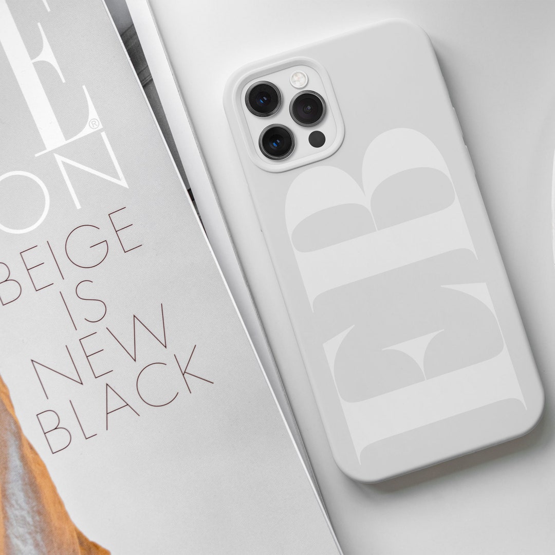 Custom Monogram iPhone Case: Minimalist White Initial Cover, Magsafe ...
