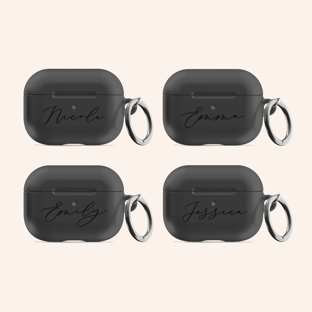 Personalized Subtle Black Case for Airpods, Protective Case for Airpods ...