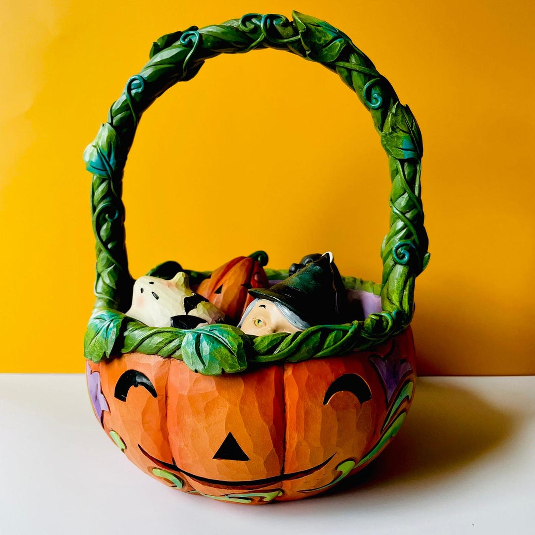Halloween Jim Shore Basket and Miniature Figurine Set “A Friendly Scare ...