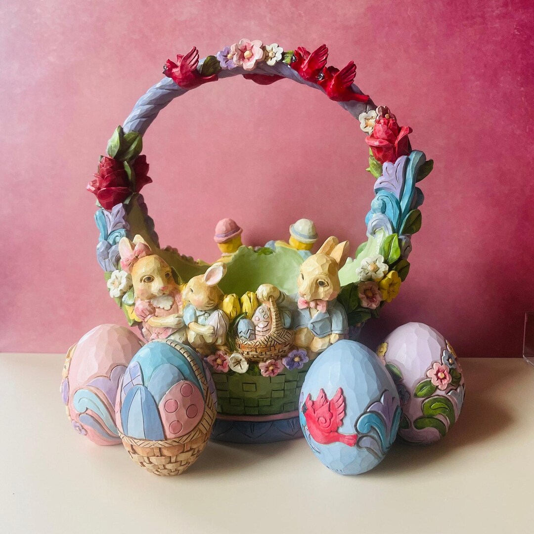 Jim Shore Heartwood Creek”easter Cheer Found Here” Basket - Etsy
