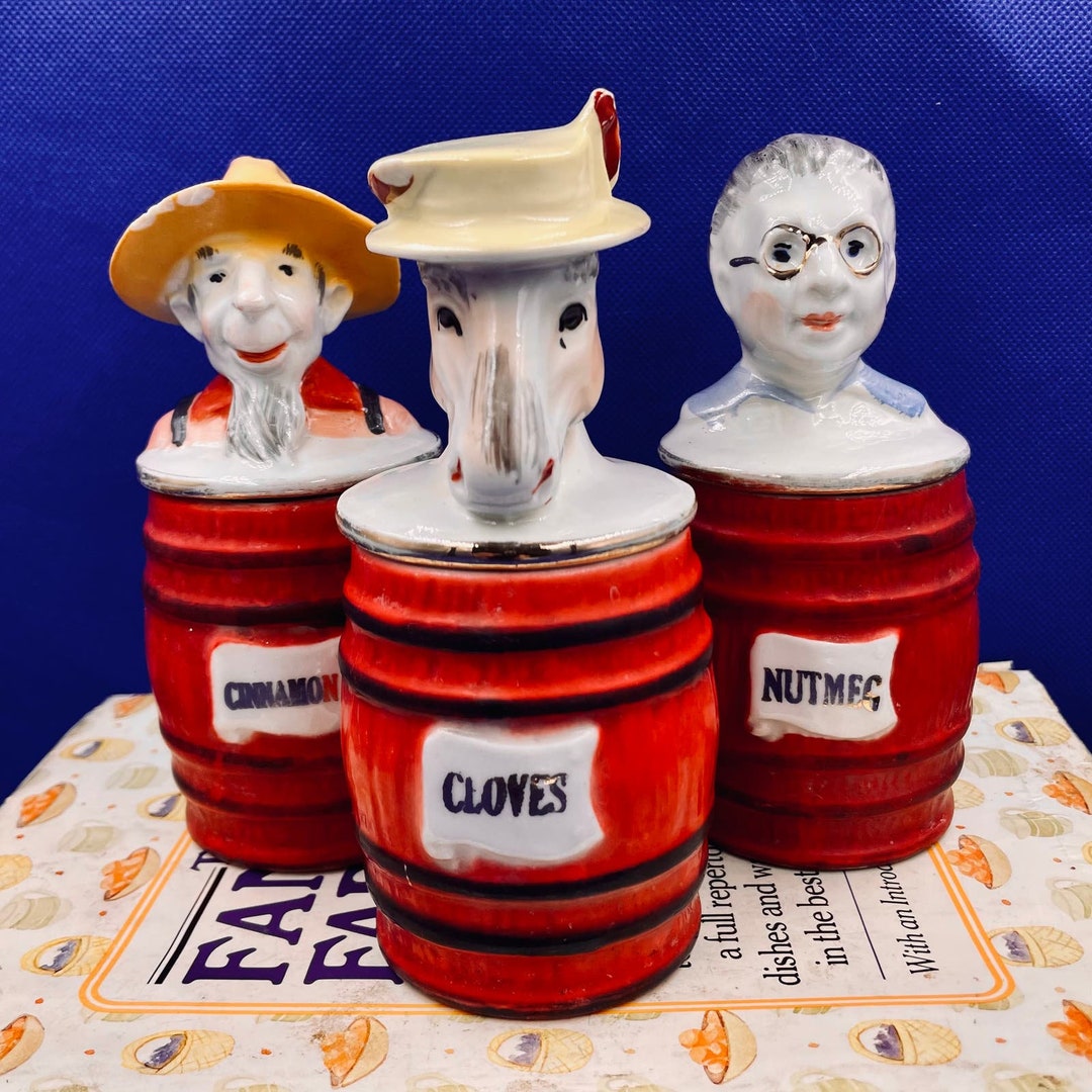 Vintage Regal China Old Macdonald Spice Jars Set of 3 1940s - Etsy