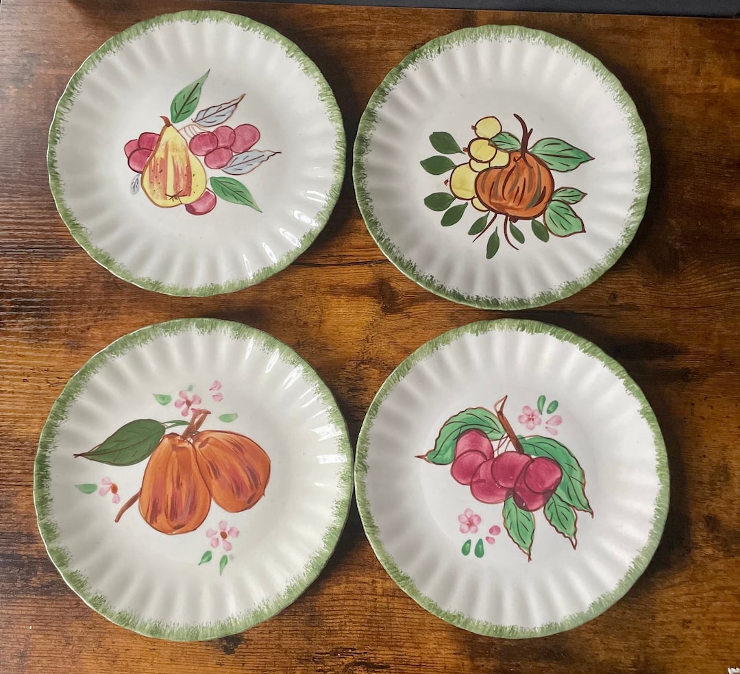 Set of Four Blue Ridge Southern Potteries Plates - Etsy