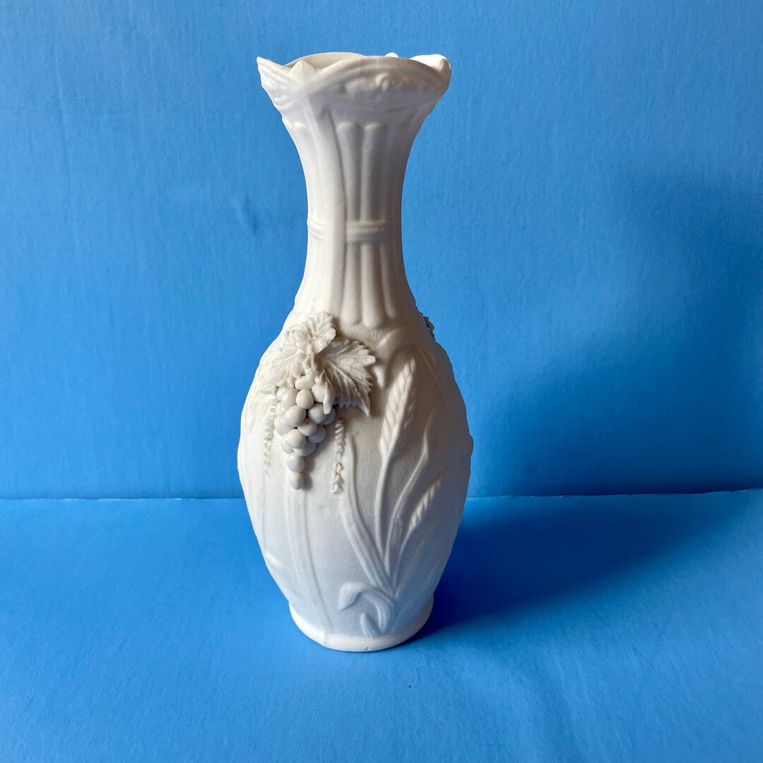 Antique American Bennington Pottery Parian Ware Bisque Vase With ...