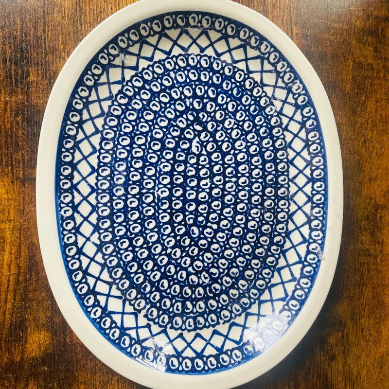 Polish Pottery Oval Platter - Etsy